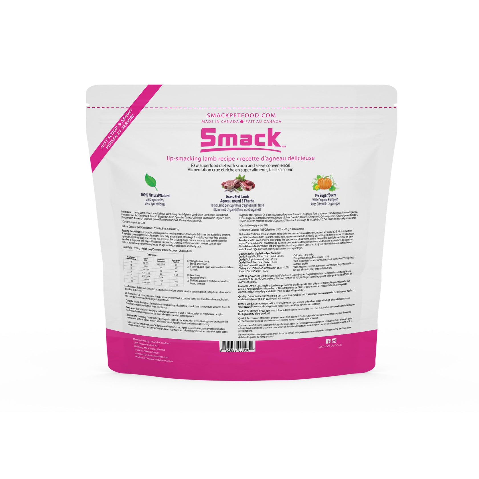 Smack Pet Food - 5-STAR RATED - Whole Raw Foods | Kibble Convenience ...